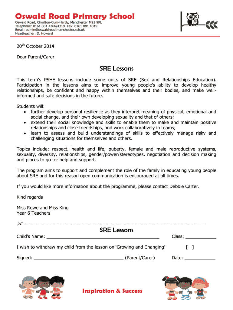 Fillable Online SRE Lessons Fax Email Print - pdfFiller