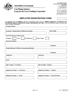Fillable Online REG-15-01 - Employer Registration Form Fax Email Print ...