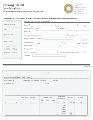 Fillable Online pt berkeley Parking Permit Cancellation Form bBerkeleyb ...