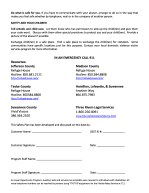 Fillable Online DV Safety Plan.pdf - CareerSource North Florida Fax ...
