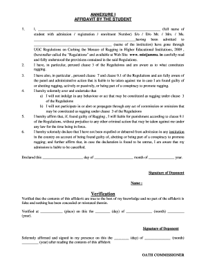 Fillable Online mietjammu ANNEXURE I AFFIDAVIT BY THE STUDENT ...