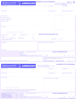 Fillable Online Laboratory copy patient copy - Melbourne IVF Fax Email ...