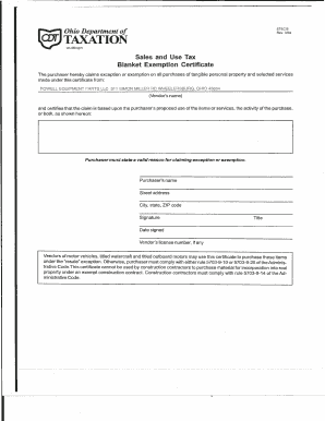 Fillable Online Ohio Sales Tax Exempt Form Fax Email Print - pdfFiller