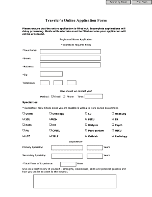 Fillable Online Travelers Online Application Form - Frontier Health ...