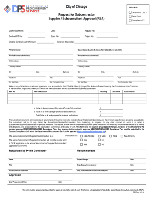 Fillable Online cityofchicago City of Chicago Request for ...