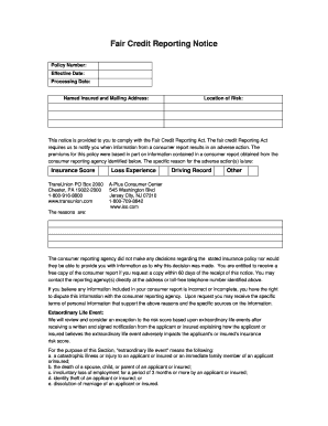 Fillable Online Fair Credit Reporting Notice - AISUS Fax Email Print ...