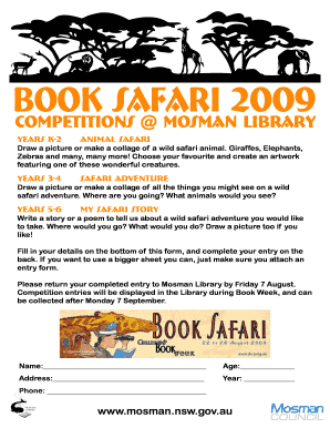 Fillable Online Book Week Competitions 2009 Fax Email Print - pdfFiller