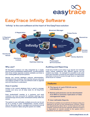Fillable Online EasyTrace Infinity Software Fax Email Print - pdfFiller