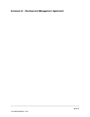 Fillable Online Annexure G Development Management Agreement Fax Email ...