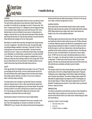 Fillable Online 4-month check up Fax Email Print - pdfFiller