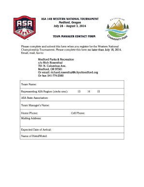 Fillable Online Team contact form Fax Email Print - pdfFiller