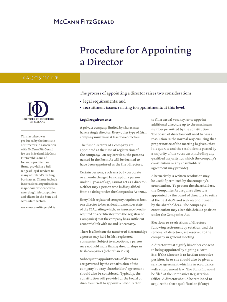 Fillable Online Procedure for Appointing Fax Email Print - pdfFiller