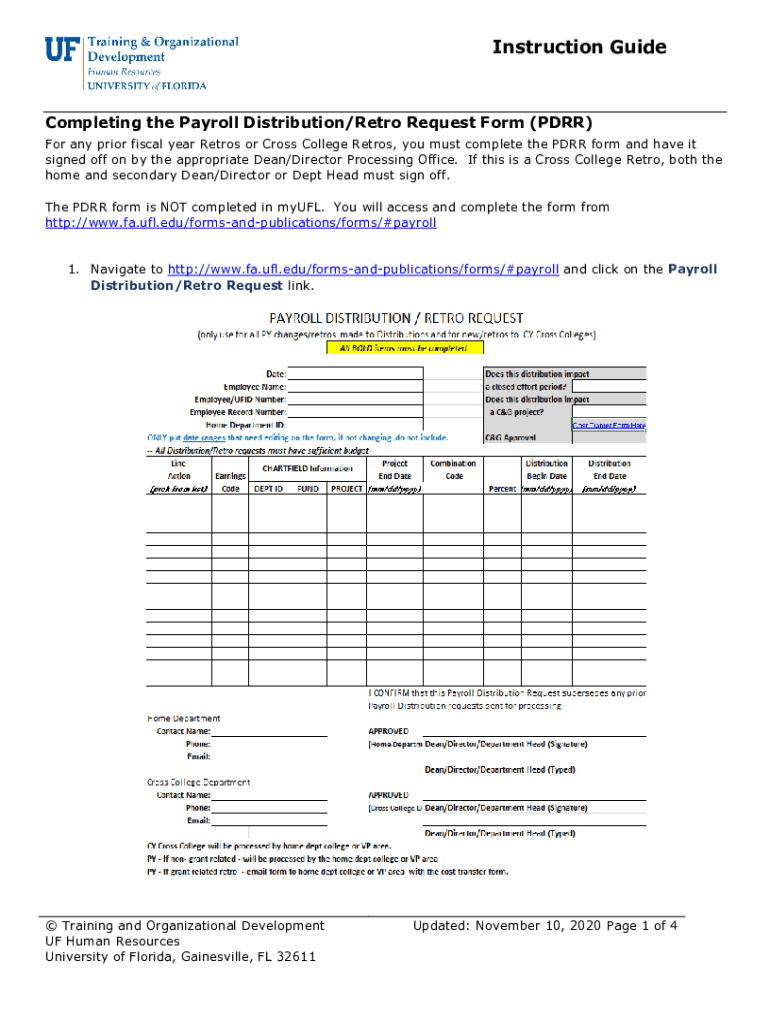Fillable Online training hr ufl Completing the Payroll Distribution ...