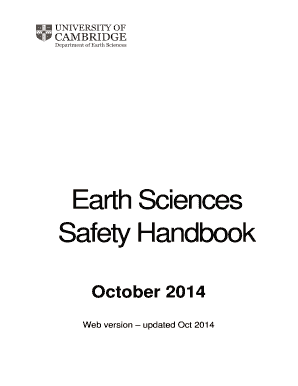 Fillable Online esc cam ac Earth Sciences Safety Handbook - Department ...