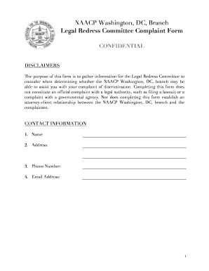 Fillable Online NAACP DC Legal Redress Complaint Form.docx Fax Email ...