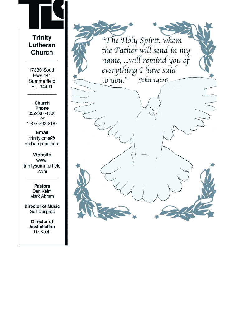 Fillable Online Lutheran Church Trinity Trinity Lutheran Church Fax Email Print - pdfFiller
