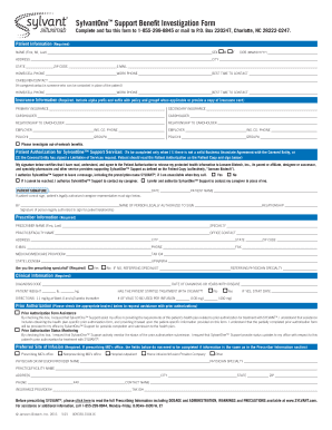 Fillable Online SylvantOne Support Benefit Investigation Form Fax Email Print - pdfFiller