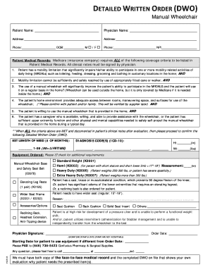Fillable Online FormDWO for Wheelchair V122115 Fax Email Print - pdfFiller