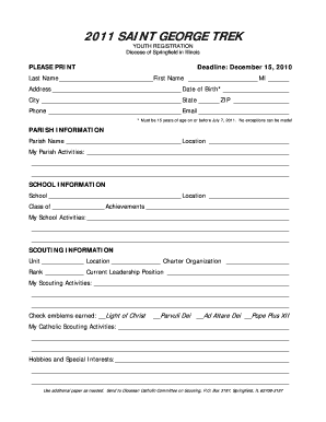 Fillable Online scouts dio StGeorgeTrekRegistration.doc - scouts dio ...