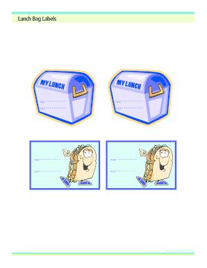 Fillable Online Lunch Bag Labels - Mary Woodward Elementary PSO Fax ...