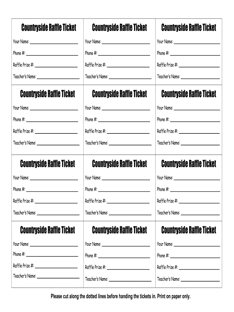 Countryside Raffle Ticket Fill And Sign Printable Template Online 