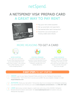 Fillable Online A NETSPEND VISA PREPAID CARD Fax Email Print - pdfFiller
