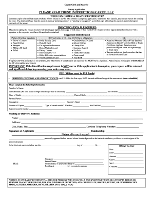 Fillable Online Complete copies of a certified death certificate will ...