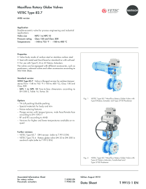 Fillable Online vision-solutions Maxifluss Rotary Globe Valves VETEC ...