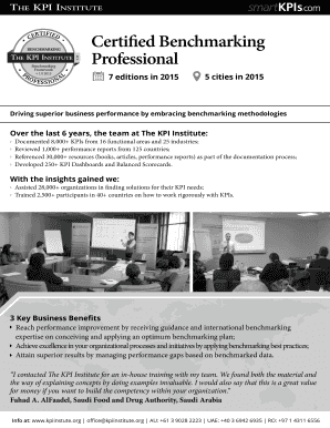 Fillable Online kpiinstitute Certified Benchmarking Professional - The ...