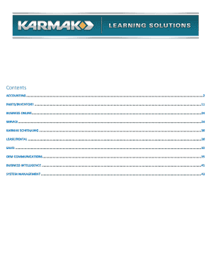 Fillable Online Contents - Karmak Fax Email Print - pdfFiller