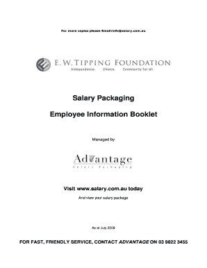 Fillable Online daisy tipping org Salary Packaging Employee Information ...