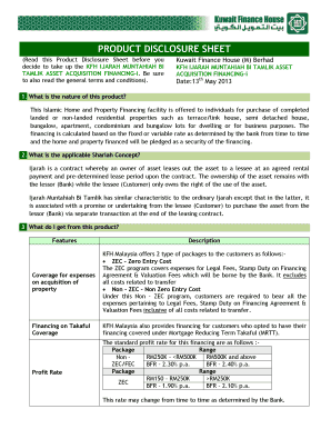Fillable Online PRODUCT DISCLOSURE SHEET - bkfhbbcombbmyb Fax Email ...