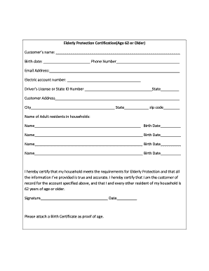 Fillable Online pud-ri Elderly Protection Certification Form Fax Email ...