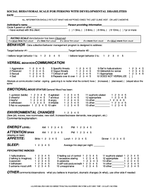 Fillable Online able-differently SOCIAL BEHAVIORAL SCALE FOR PERSONS ...