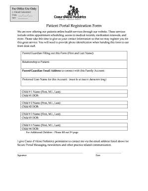 Fillable Online Patient Portal Registration Form ...