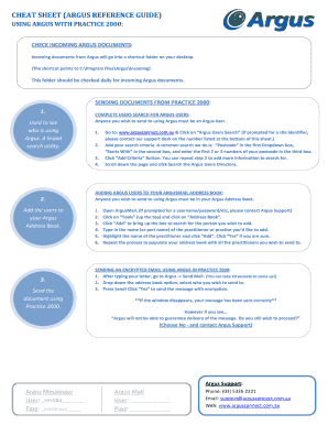 Fillable Online Using Argus with Practice 2000 cheatsheet revision 2 ...