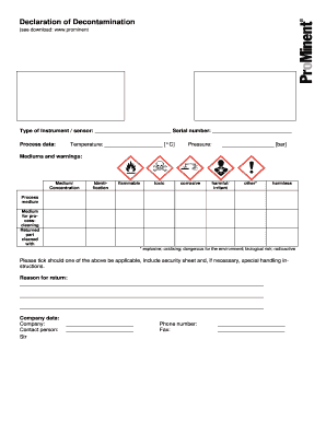 Fillable Online Declaration of Decontamination Head Office NSW Fax Email Print - pdfFiller