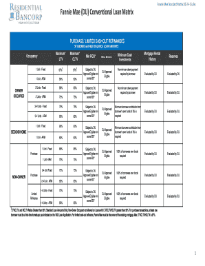 Fillable Online Fannie Mae Standard Matrix 02-24-16 Fax Email Print ...