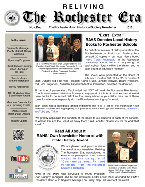 Fillable Online rochesteravonhistoricalsociety President and Debi ...