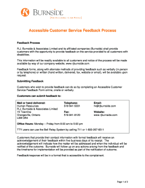 Fillable Online Accessible Customer Service Feedback Process Fax Email ...