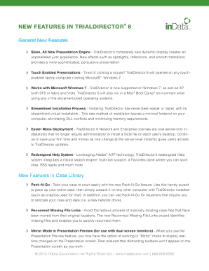 Fillable Online NEW FEATURES IN TRIALDIRECTOR 6 Fax Email Print - pdfFiller