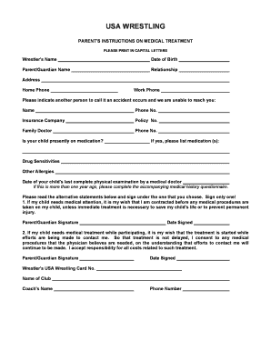 Fillable Online kingsyouthwrestling USA Wrestling Registration Form ...