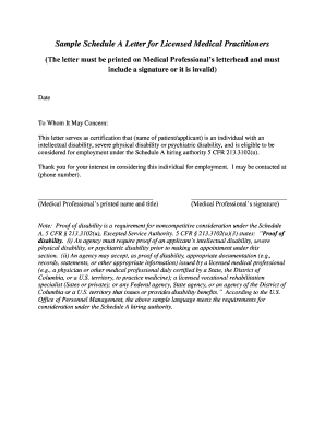 Fillable Online fdic Sample bScheduleb A Letter for Licensed Medical ...