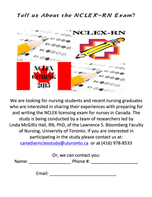 Fillable Online CANADIAN NCLEX STUDY FLYERfindocx Fax Email Print ...