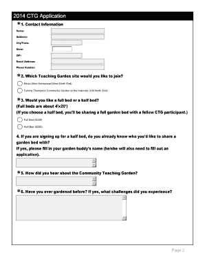 Fillable Online vcgn 2014 CTG Application - Vermont Community Garden ...