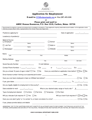 Fillable Online amhc sweetserapplication.doc Fax Email Print - pdfFiller