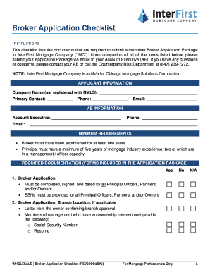 Fillable Online This checklist lists the documents that are required to ...