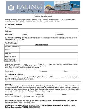 Fillable Online ealingcivicsociety ECS application form May 11doc ...
