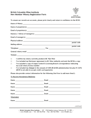 Fillable Online winebc Preliminary Commitment to BCWI Membership Fax ...