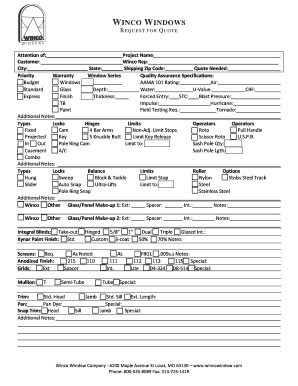 Fillable Online REQUEST FOR QUOTE - Winco Windows Fax Email Print ...